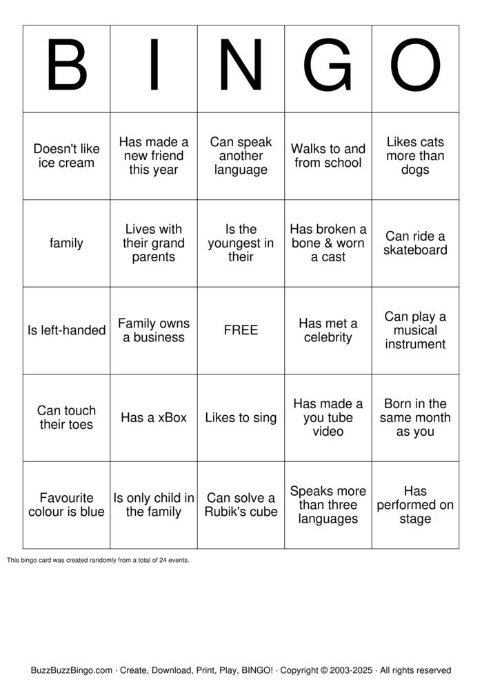 HUMAN BINGO Bingo Cards to Download, Print and Customize!