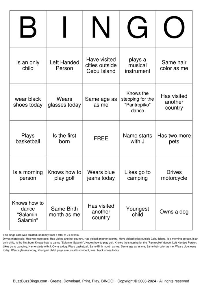 Multiplex GTKY Bingo Cards to Download, Print and Customize!