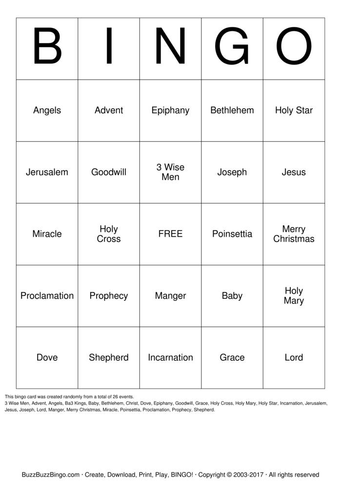 jesus Bingo Cards to Download, Print and Customize!