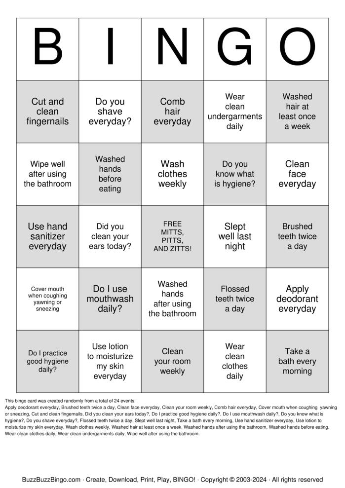 Hand Hygiene Bingo Cards to Download, Print and Customize!