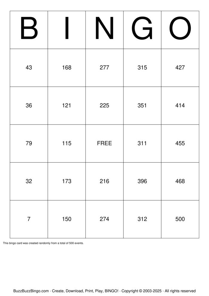 Classic Numbers 1-75 Bingo Cards to Download, Print and Customize!