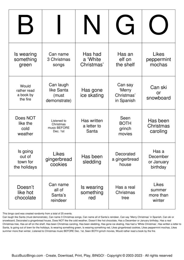 Find Someone Who... CHRISTMAS EDITION Bingo Cards to Download, Print ...