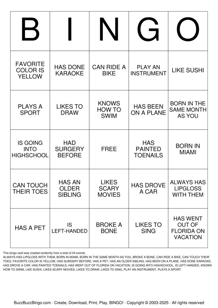 ICE BREAKER Bingo Cards to Download, Print and Customize!