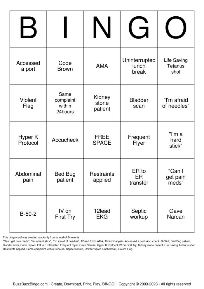 Nurse Bingo Cards to Download, Print and Customize!