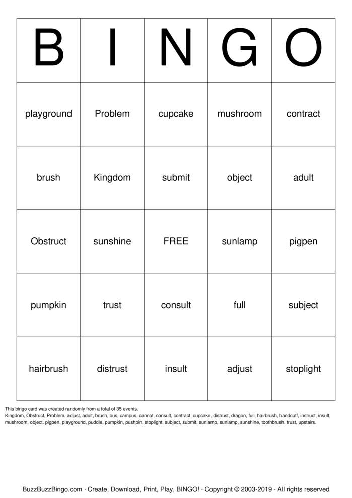 Two Syllable Words Bingo Cards to Download, Print and Customize!