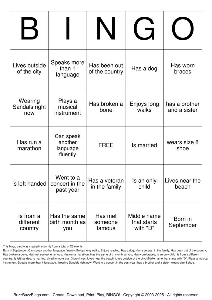 Classmate Bingo Bingo Cards to Download, Print and Customize!