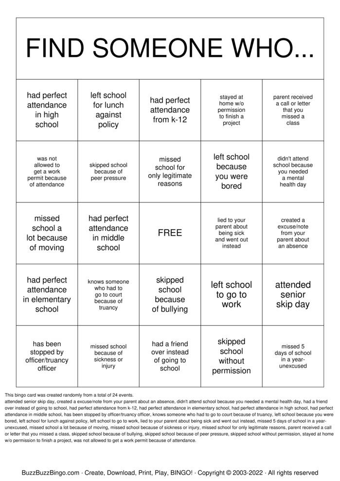 Find someone who... Bingo Cards to Download, Print and Customize!