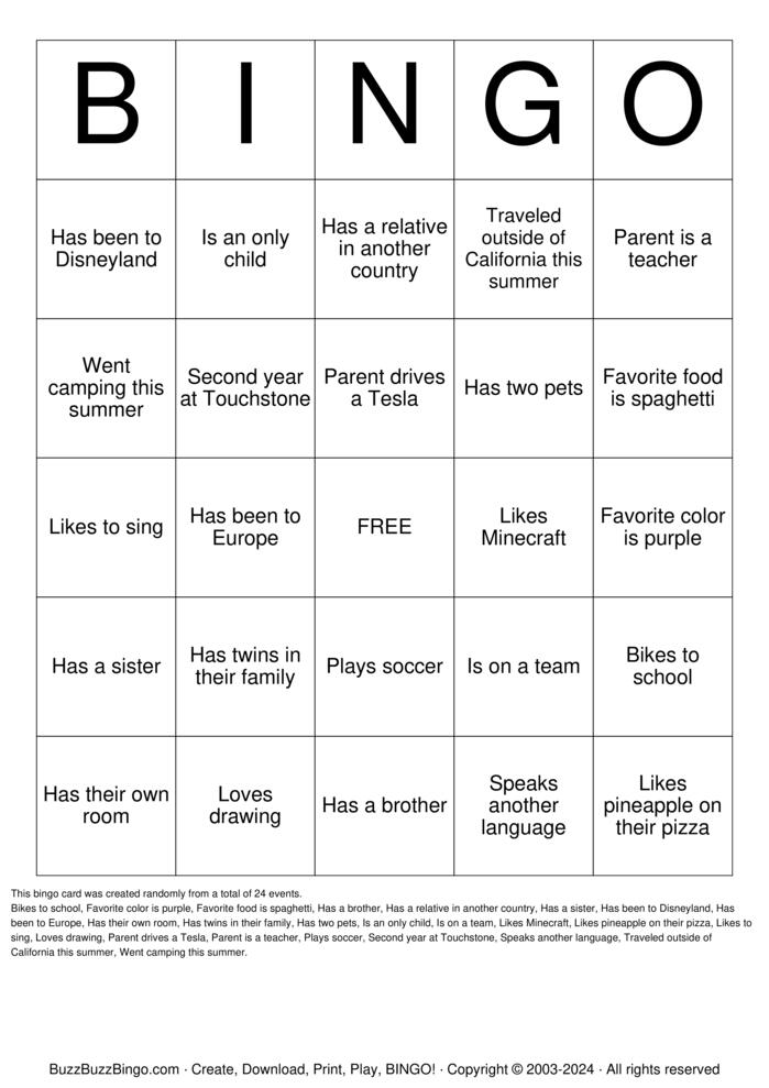 First Day of School Bingo Cards to Download, Print and Customize!