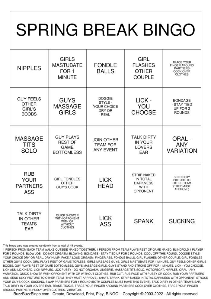 SPRING BREAK BINGO Bingo Cards to Download, Print and Customize!
