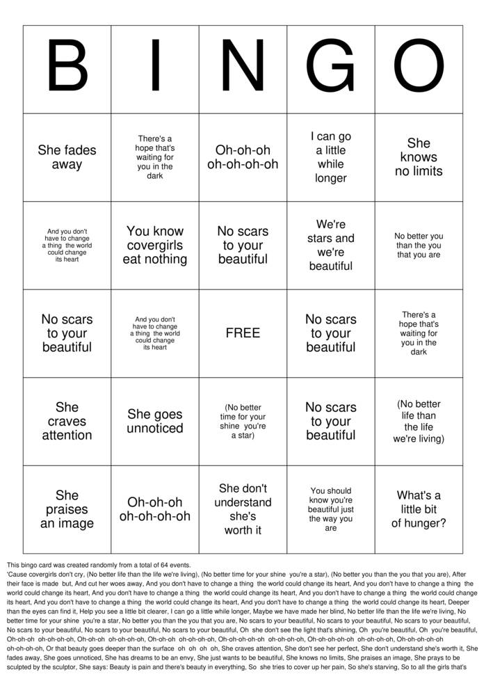 Musical Bingo Bingo Cards to Download, Print and Customize!