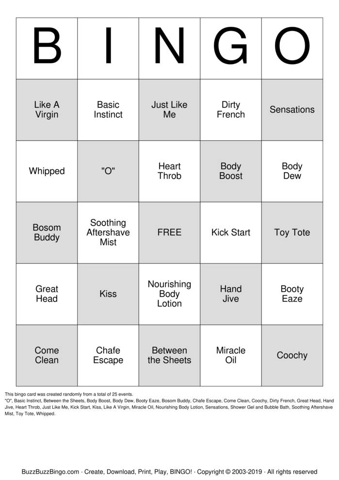 PURE ROMANCE Bingo Cards to Download, Print and Customize!