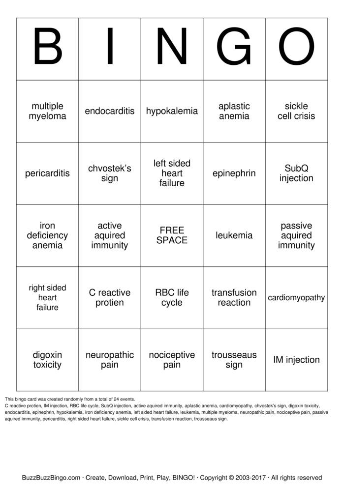 final exam review Bingo Cards to Download, Print and Customize!