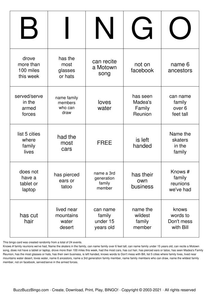 Bright Family Chat Bingo Cards to Download, Print and Customize!