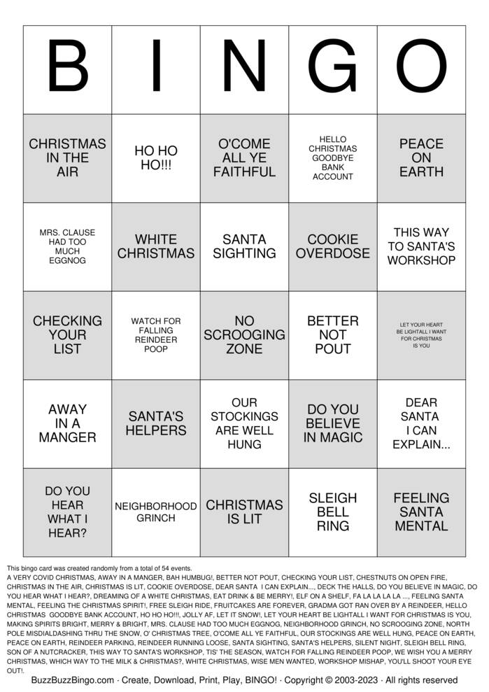 CHRISTMAS DISPATCHER STYLE Bingo Cards to Download, Print and Customize!
