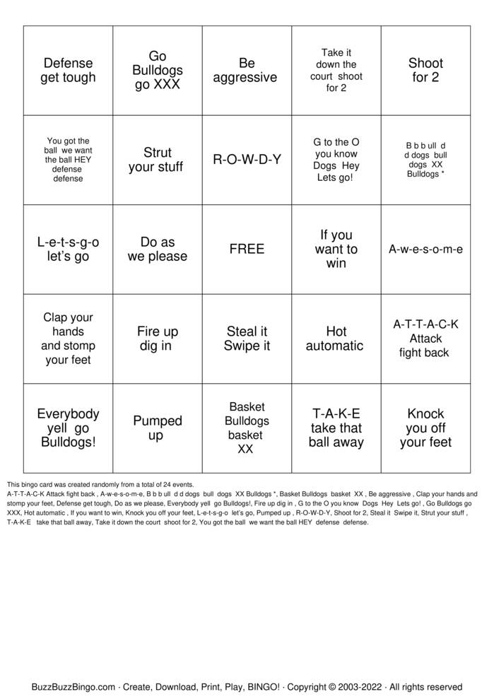Cheerleader Bingo Cards to Download, Print and Customize!