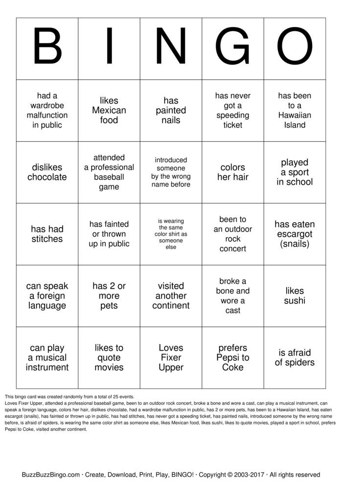 Find Someone Who... Bingo Cards to Download, Print and Customize!