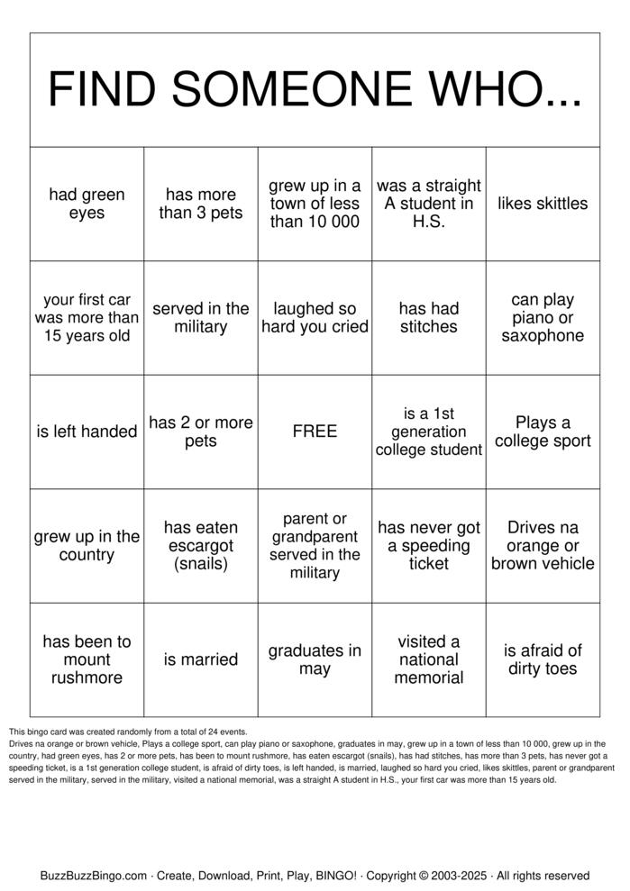 Getting to Know You! Bingo Cards to Download, Print and Customize!