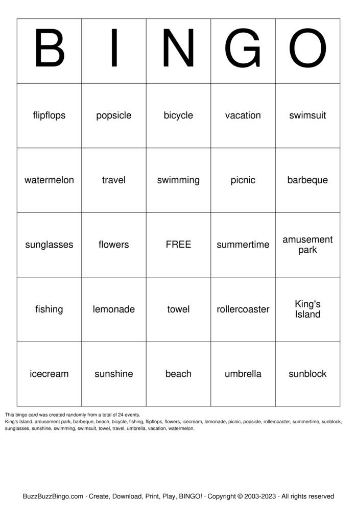 Custom Bingo Cards to Download, Print and Customize!