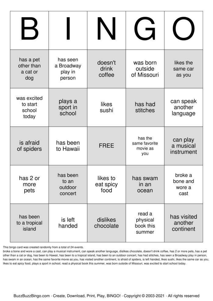 English I Bingo Cards to Download, Print and Customize!