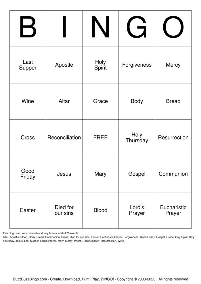 First Holy Communion Bingo Cards to Download, Print and Customize!