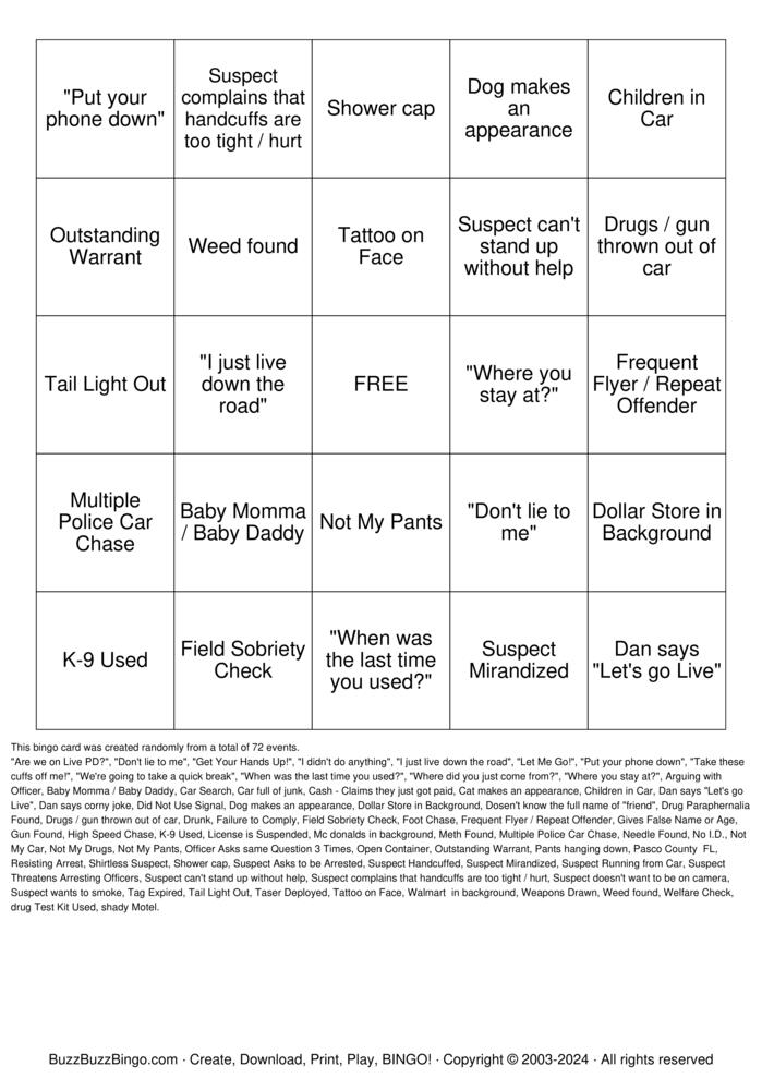 OP Live Bingo Cards to Download, Print and Customize!