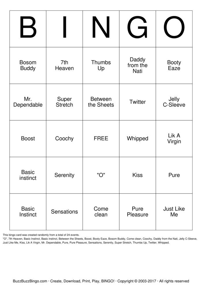 PURE ROMANCE Bingo Cards to Download, Print and Customize!