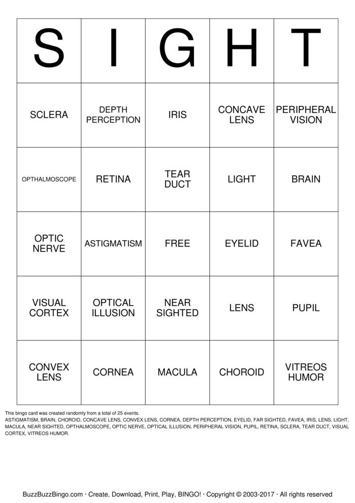 SIGHT Bingo Cards to Download, Print and Customize!