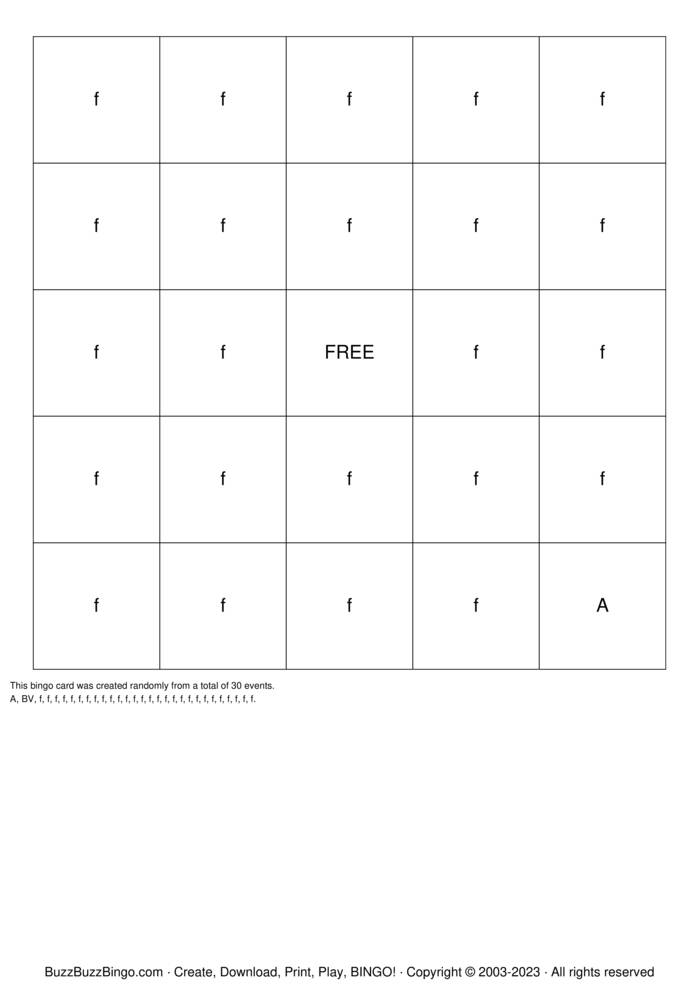 SINGO Bingo Cards to Download, Print and Customize!