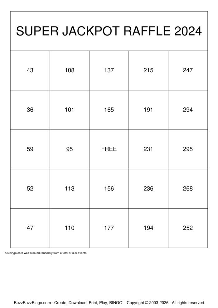 Classic Numbers 1-300 Bingo Cards to Download, Print and Customize!
