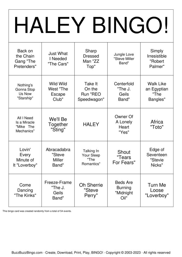 Custom Bingo Cards to Download, Print and Customize!