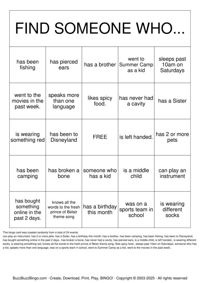 Getting to Know You! Bingo Cards to Download, Print and Customize!