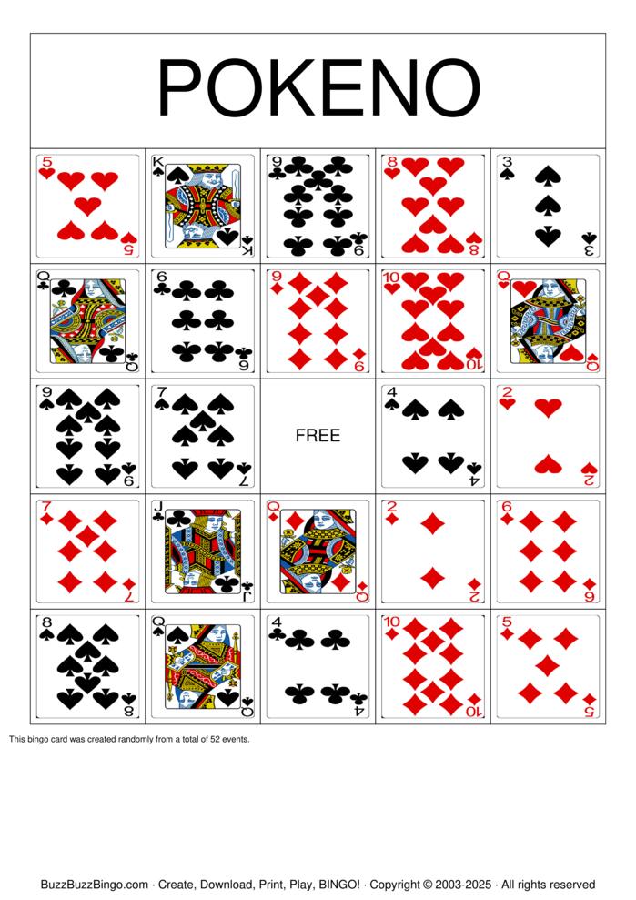 Pokeno Bingo Cards to Download, Print and Customize!