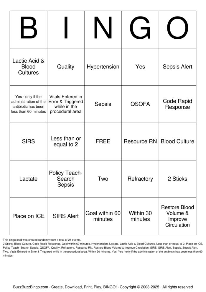 SEPSIS Superhero Bingo Cards to Download, Print and Customize!