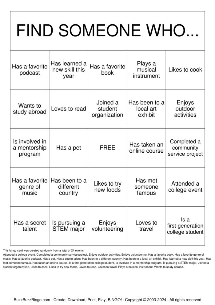 Getting to Know You! Bingo Cards to Download, Print and Customize!