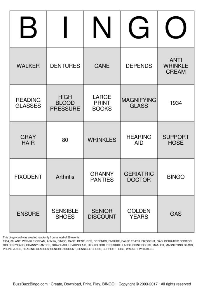Happy 80th Birthday!! Bingo Cards to Download, Print and Customize!