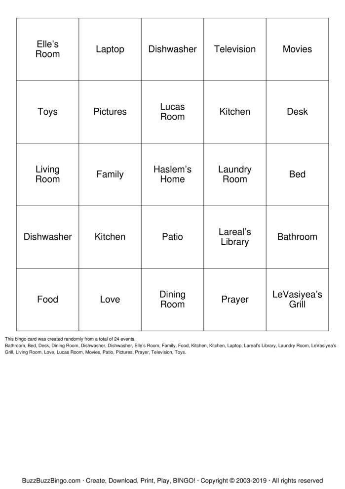 Home Bingo Cards to Download, Print and Customize!