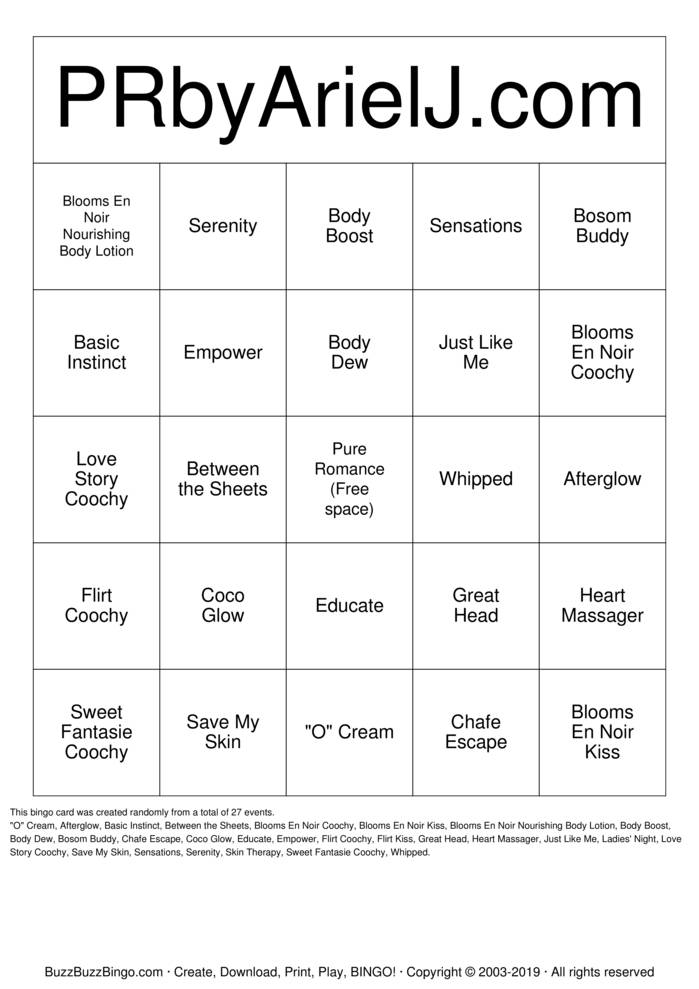 PURE ROMANCE Bingo Cards to Download, Print and Customize!