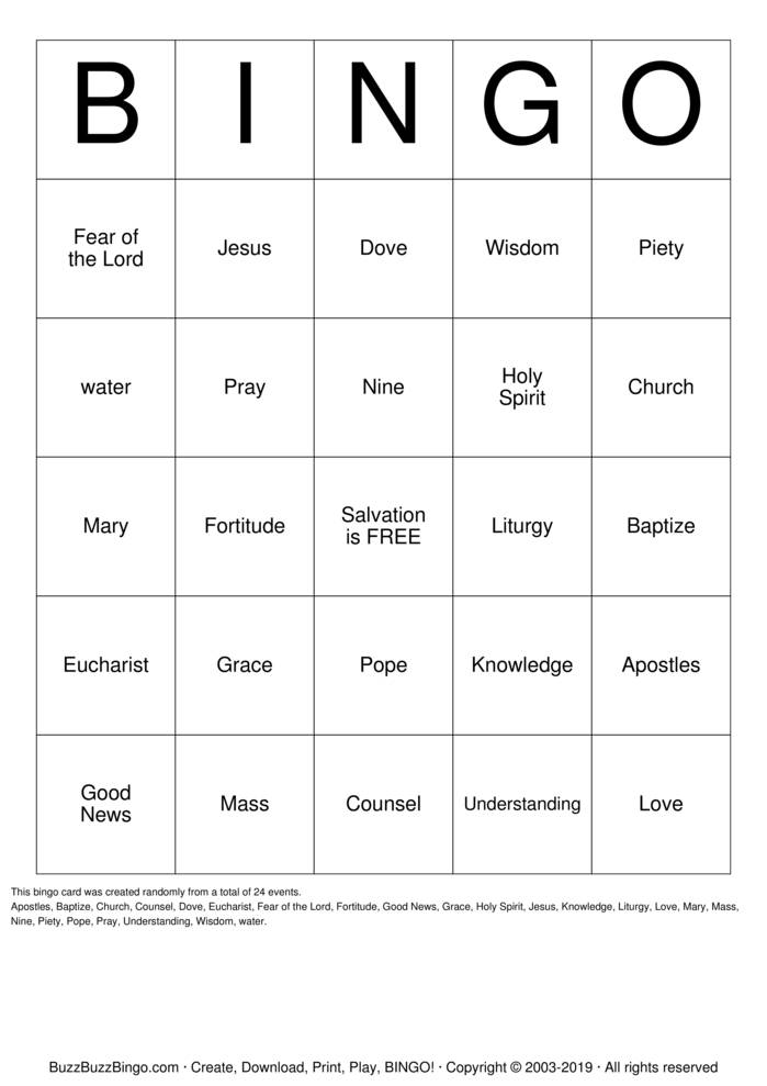 SPIRITUAL GIFTS Bingo Cards to Download, Print and Customize!