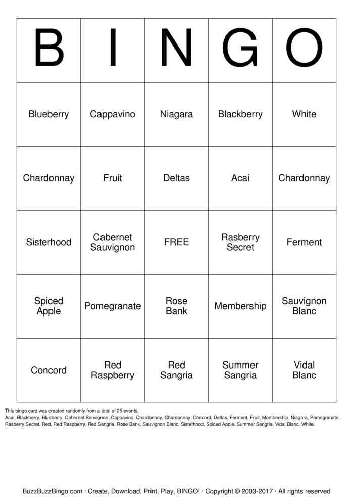 22 Shade of Reds and Whites Bingo Cards to Download, Print and Customize!