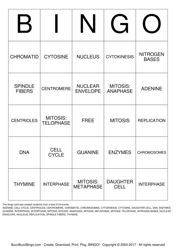 Cell Bingo Cards to Download, Print and Customize!