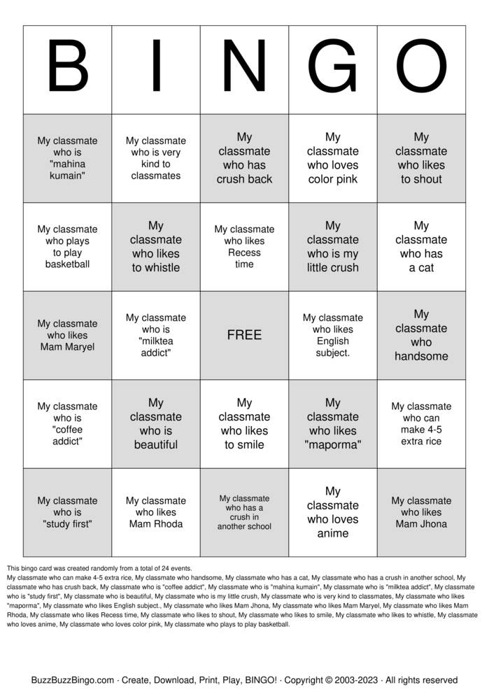 Custom Bingo Cards to Download, Print and Customize!