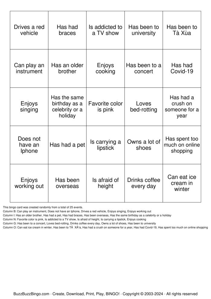 ICEBREAKER BINGO Bingo Cards to Download, Print and Customize!