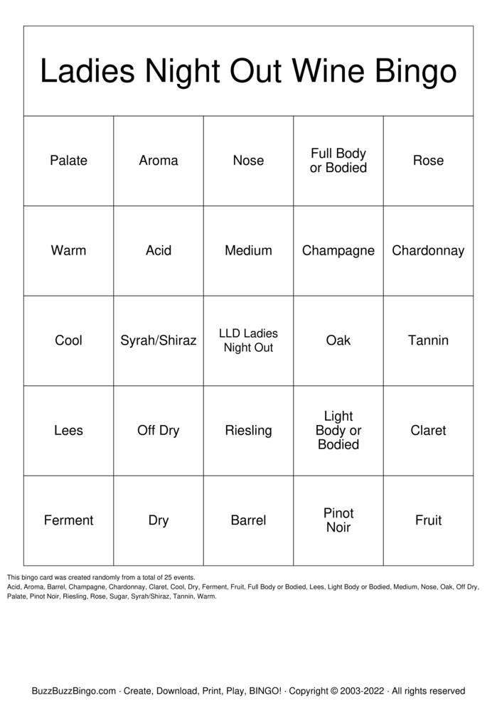 Wine-O Bingo Cards to Download, Print and Customize!