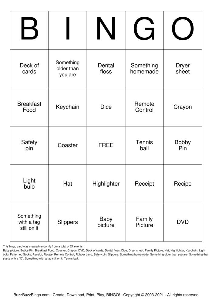 Home Scavenger Hunt Bingo Cards to Download, Print and Customize!