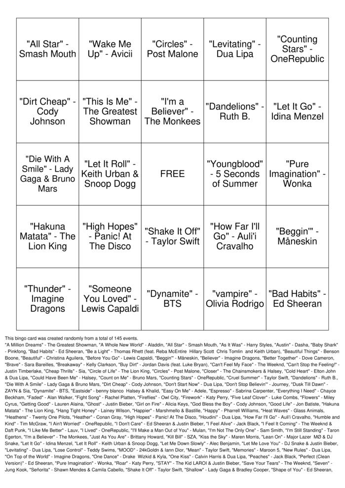 SINGO - CLASSIC Bingo Cards to Download, Print and Customize!