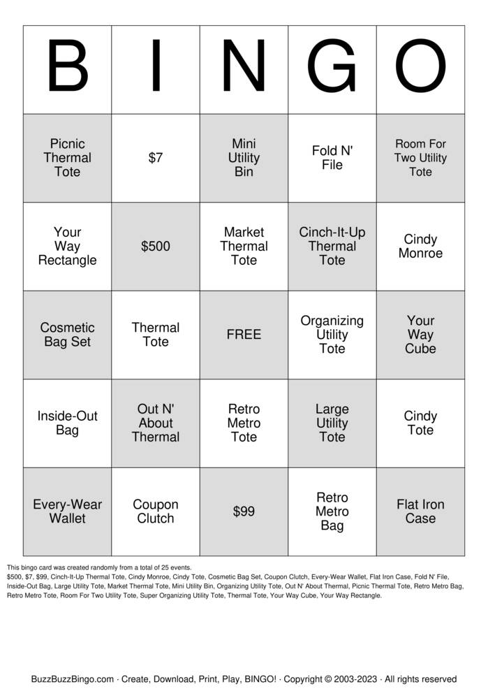 Custom Bingo Cards to Download, Print and Customize!