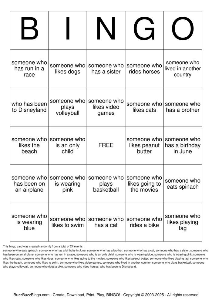 Friendship Bingo Bingo Cards to Download, Print and Customize!