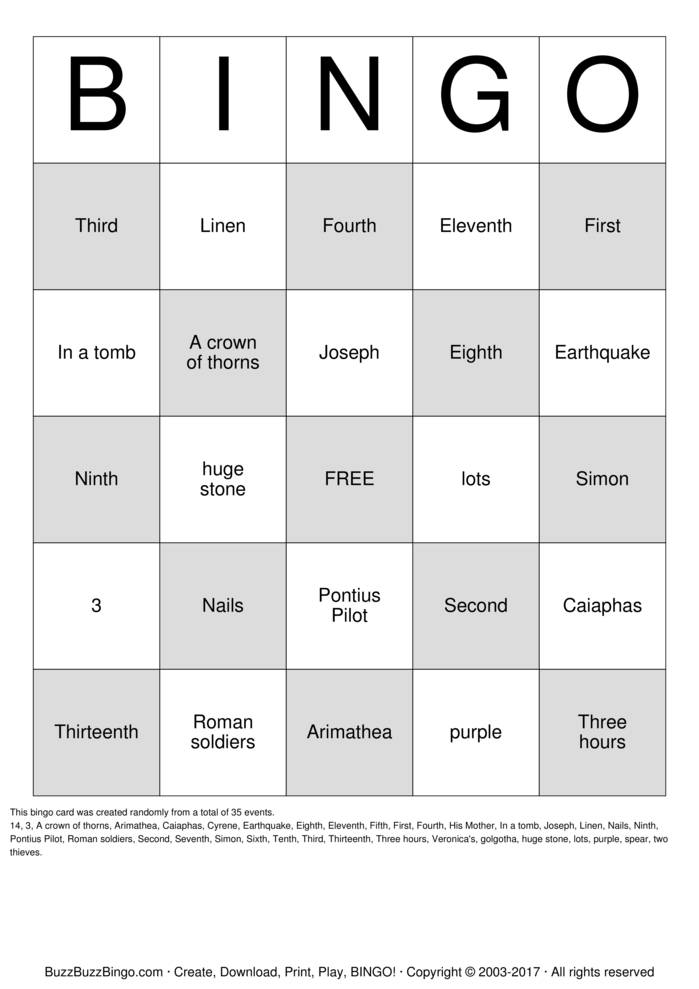 Lent Bingo Cards to Download, Print and Customize!