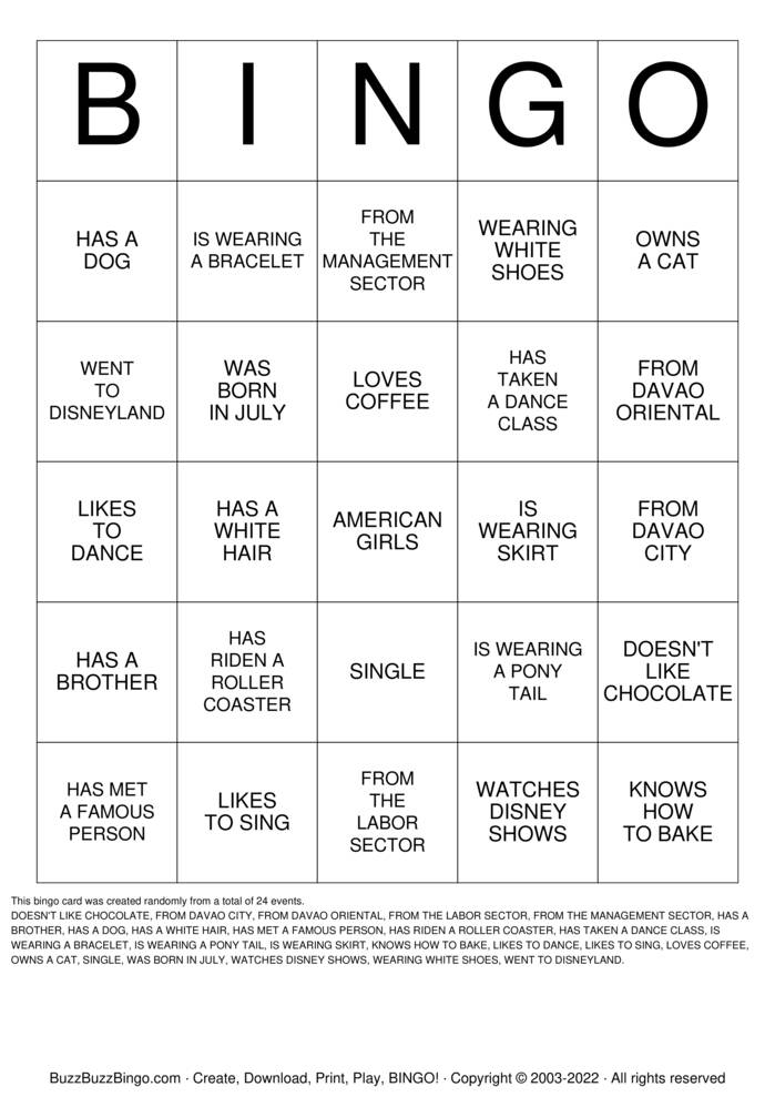 NICE TO MEET YOU Bingo Cards to Download, Print and Customize!