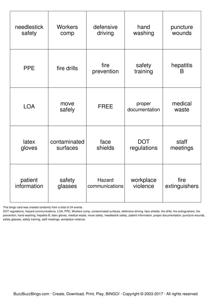fire prevention Bingo Cards to Download, Print and Customize!